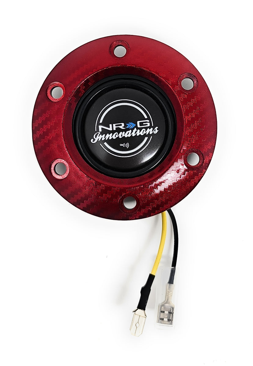 U.S. Performance Lab Premium Quality Red Carbon Fiber Look Horn Button| US PERFORMANCE LAB